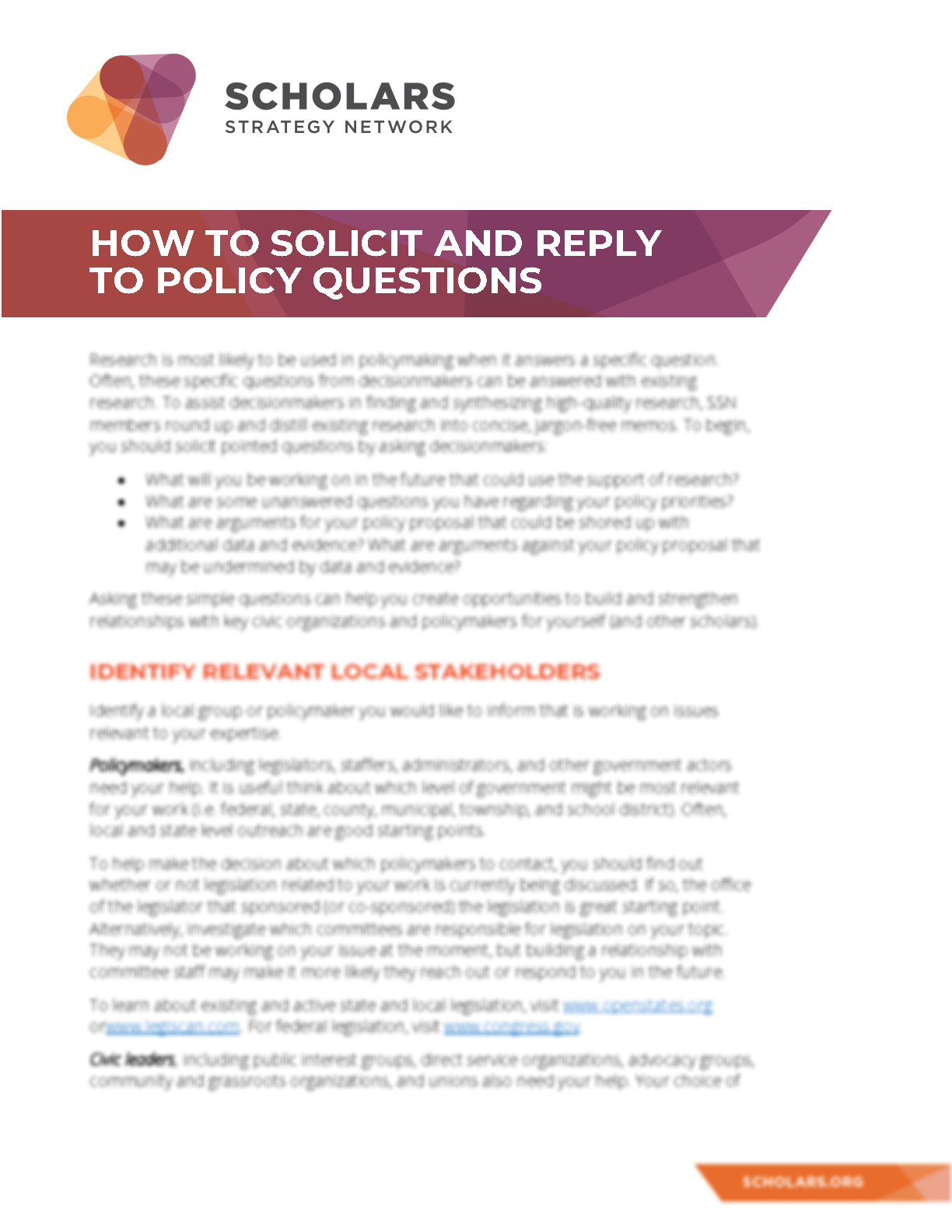 How To: Best Practices for Answering Pressing Policy Questions ...