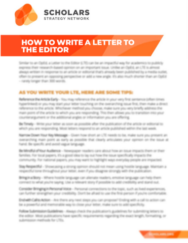How To: Best Practices For Writing A Letter to the Editor | Scholars ...