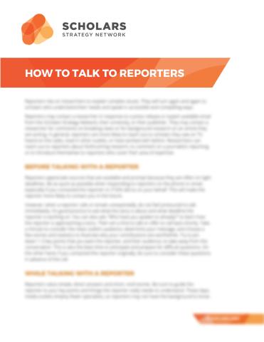 How To: Best Practices for Being Interviewed by Reporters | Scholars ...